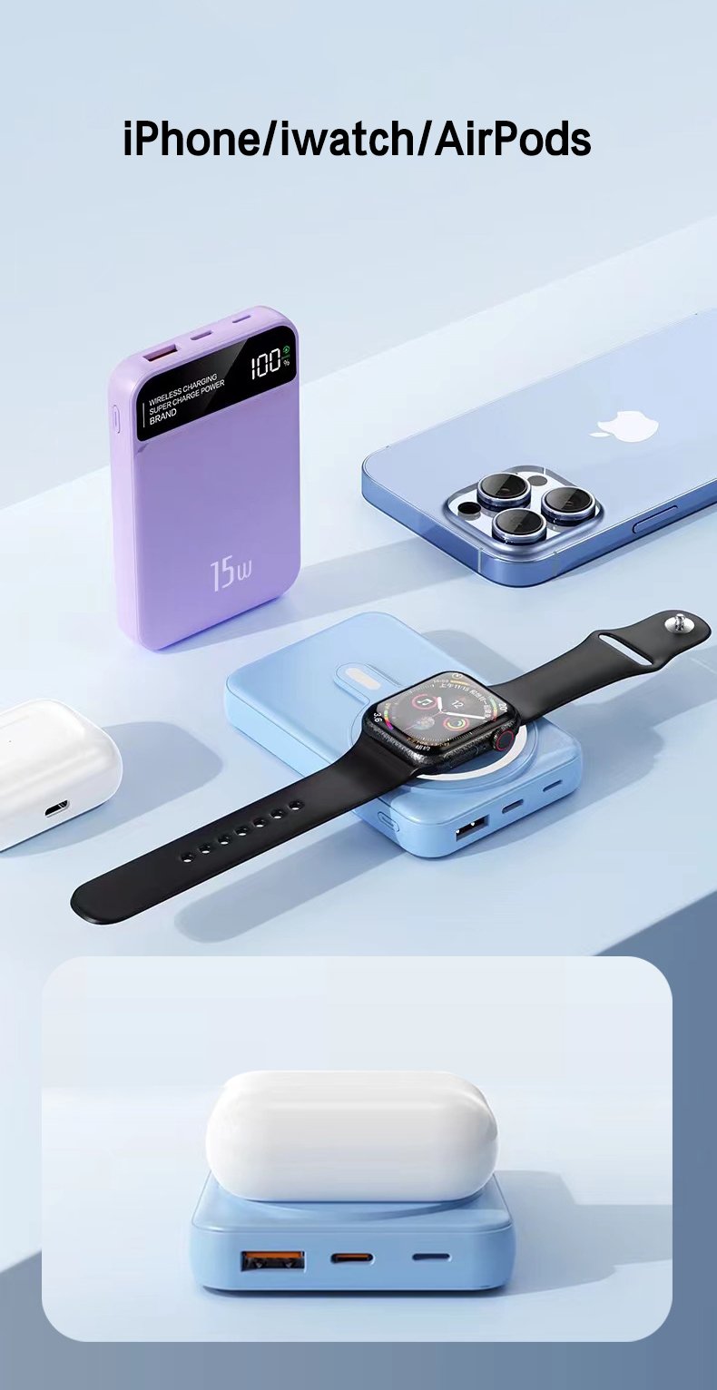 Magsafe Powerbank Apple Watch 5000/10000mAh Battery Pack for iPhone ...